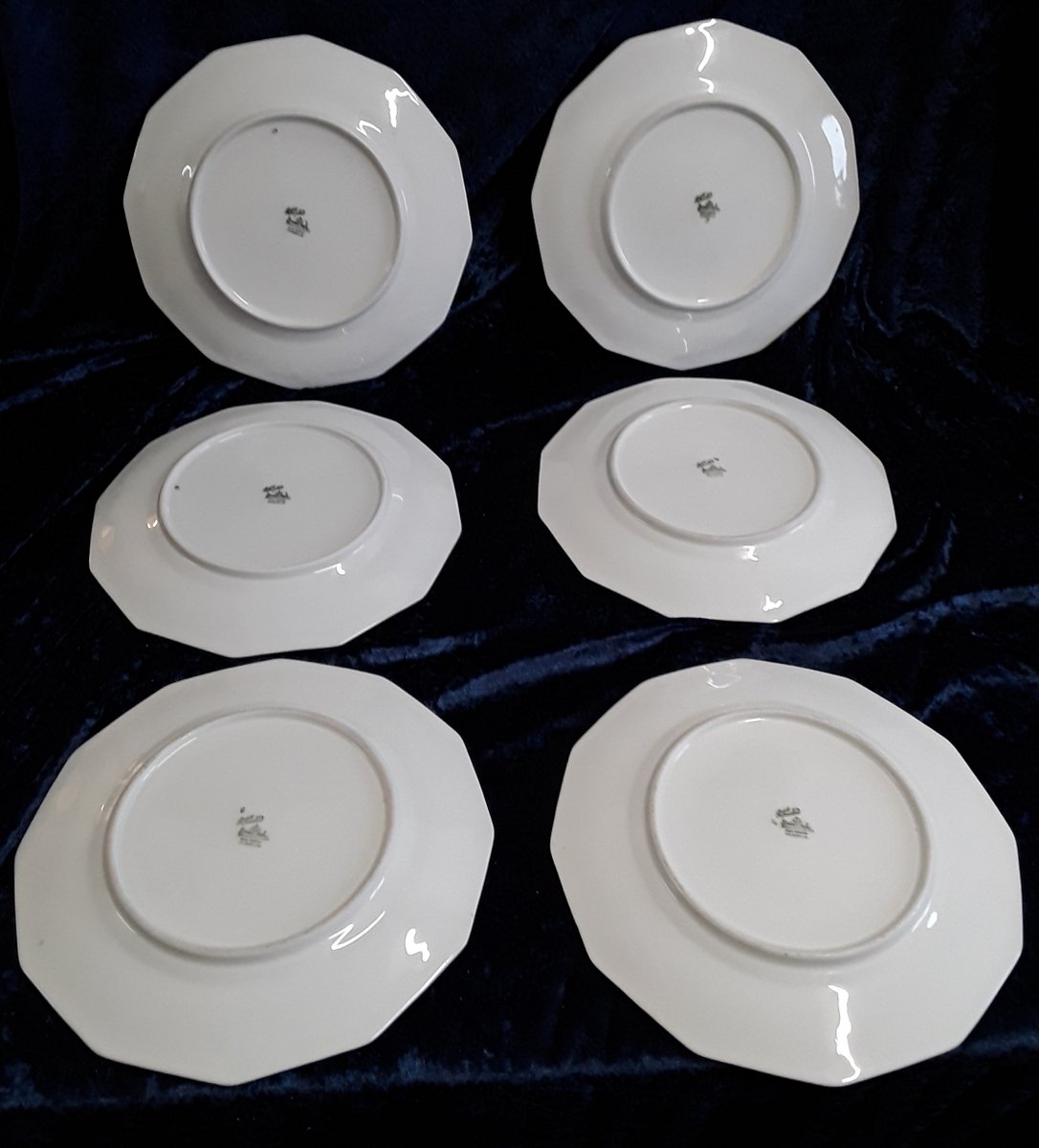 Food Plate Maria Series with Blue Decor from Rosenthal, 1930s, Set of 6 ...