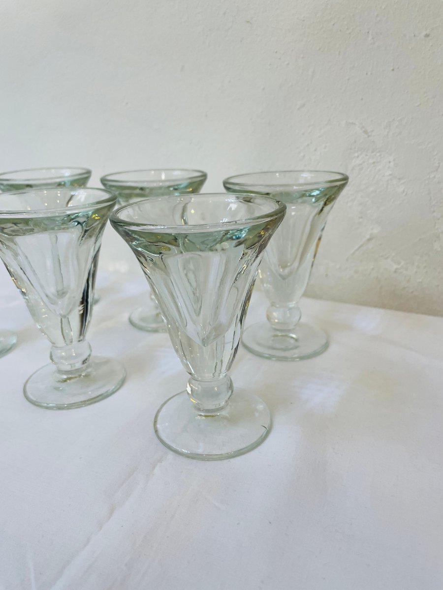 French Art Nouveau Absinthe Glasses, 1920s, Set of 6 for sale at Pamono