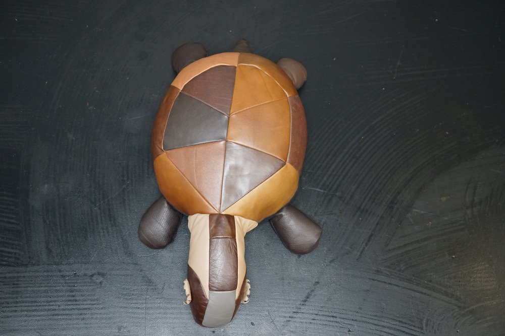 Vintage Turtle in Leather Patchwork, 1960 for sale at Pamono