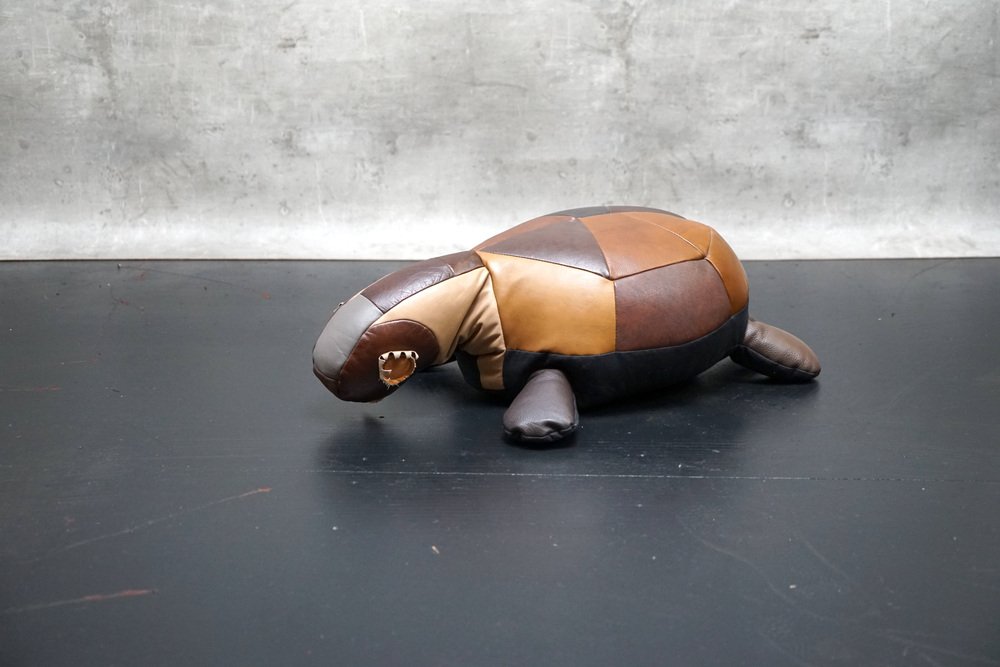 Vintage Turtle in Leather Patchwork, 1960 for sale at Pamono