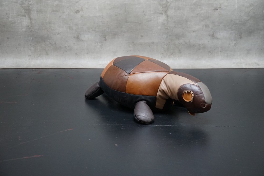 Vintage Turtle in Leather Patchwork, 1960 for sale at Pamono