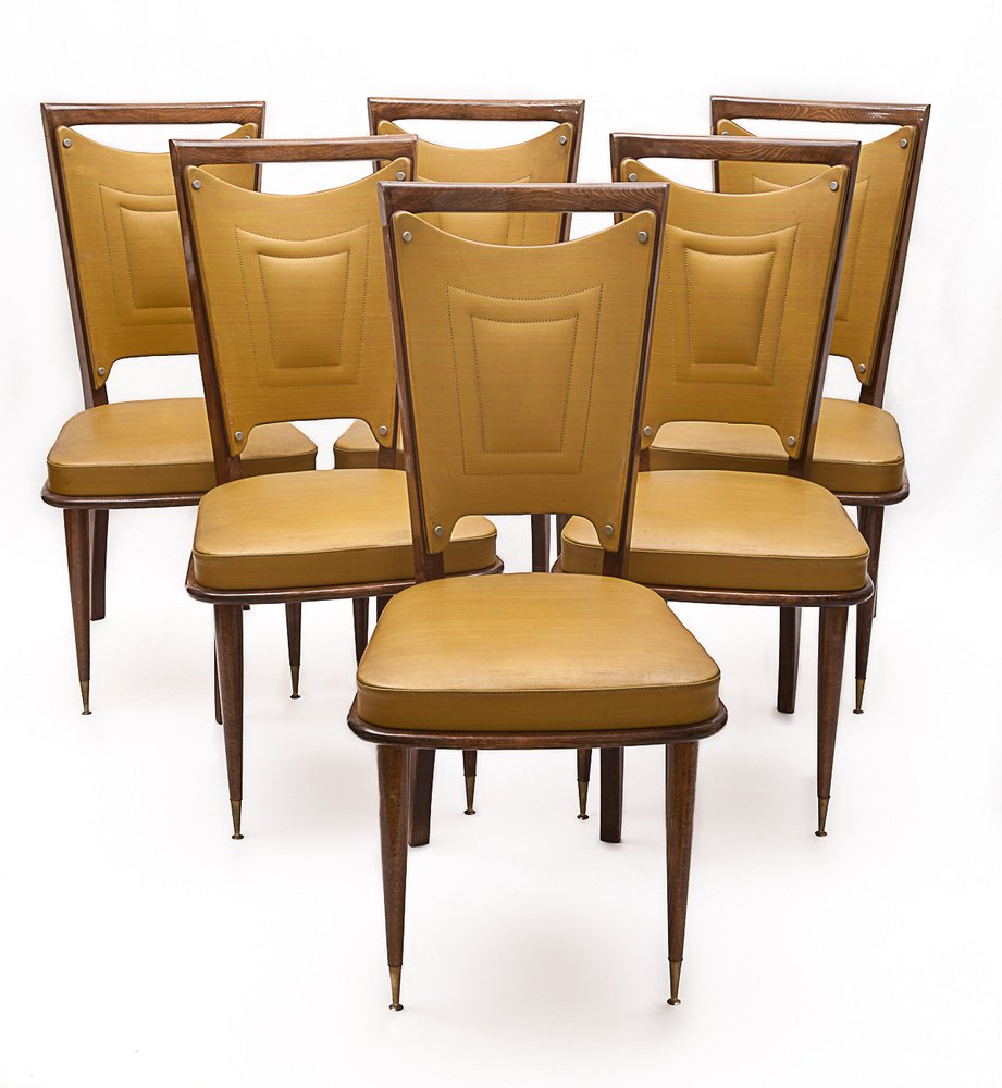 Art Deco Dining Chairs, 1940s, Set of 6 for sale at Pamono