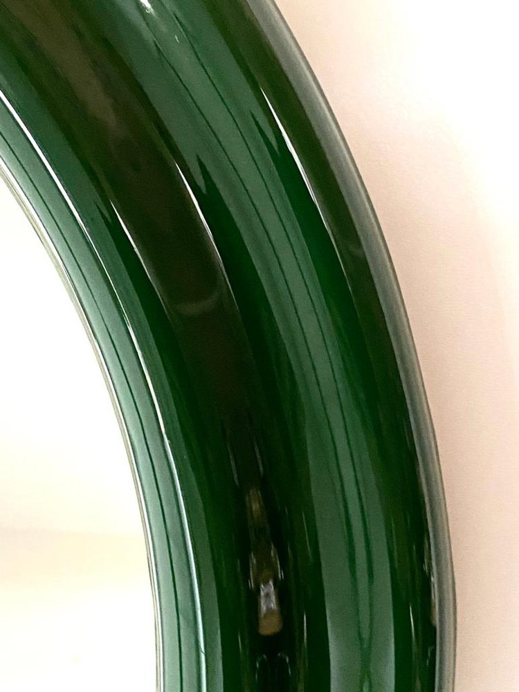 Vintage Italian Mirror with Green Ceramic Frame, 1970s for sale at Pamono