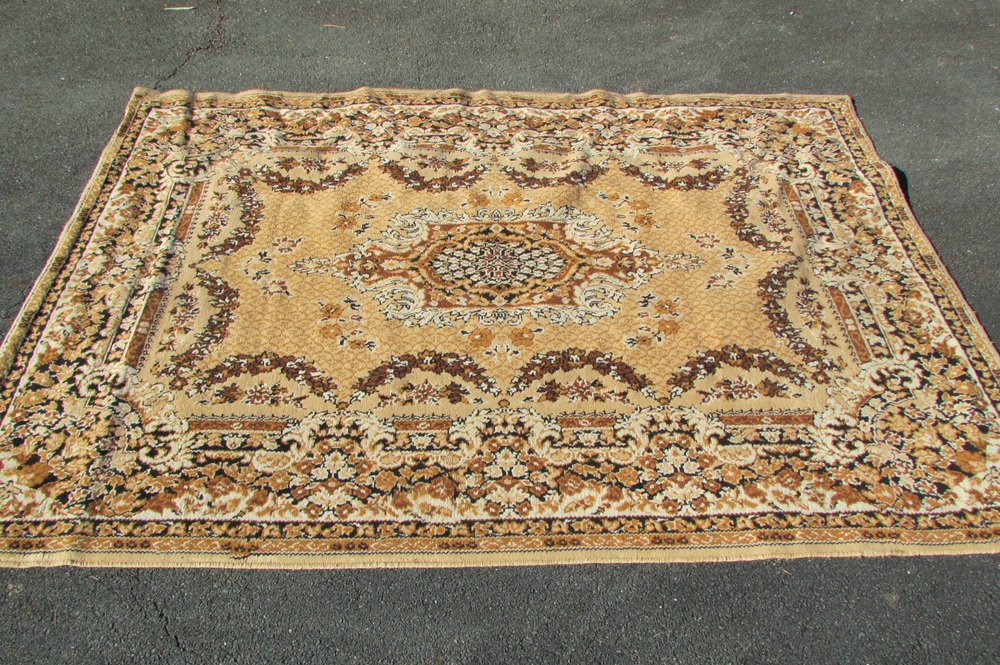 Vintage Beige Rug in Wool & Cotton, 1970s for sale at Pamono