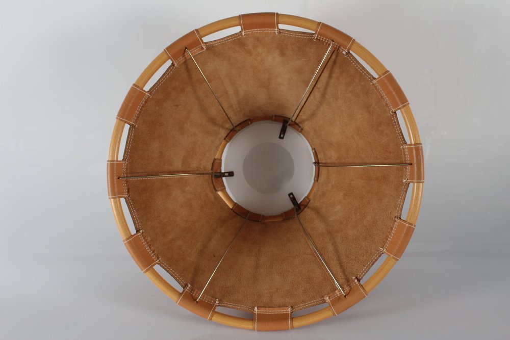 Scandinavian Modern Anna Pendant in Bamboo and Leather by Atelje Lyktan ...