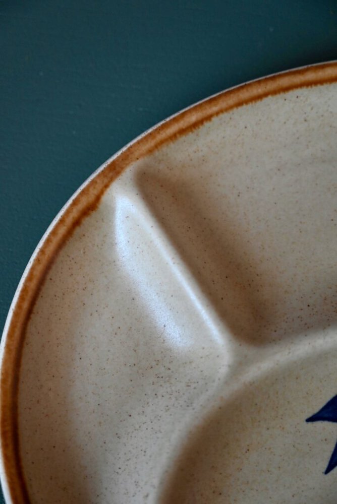 Exotic Plates with Bamboo Service Compartments from Sâlin, 1960s, Set ...