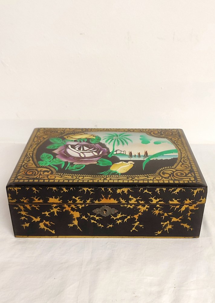 Art Nouveau Wooden Box. Spain, 1940s for sale at Pamono