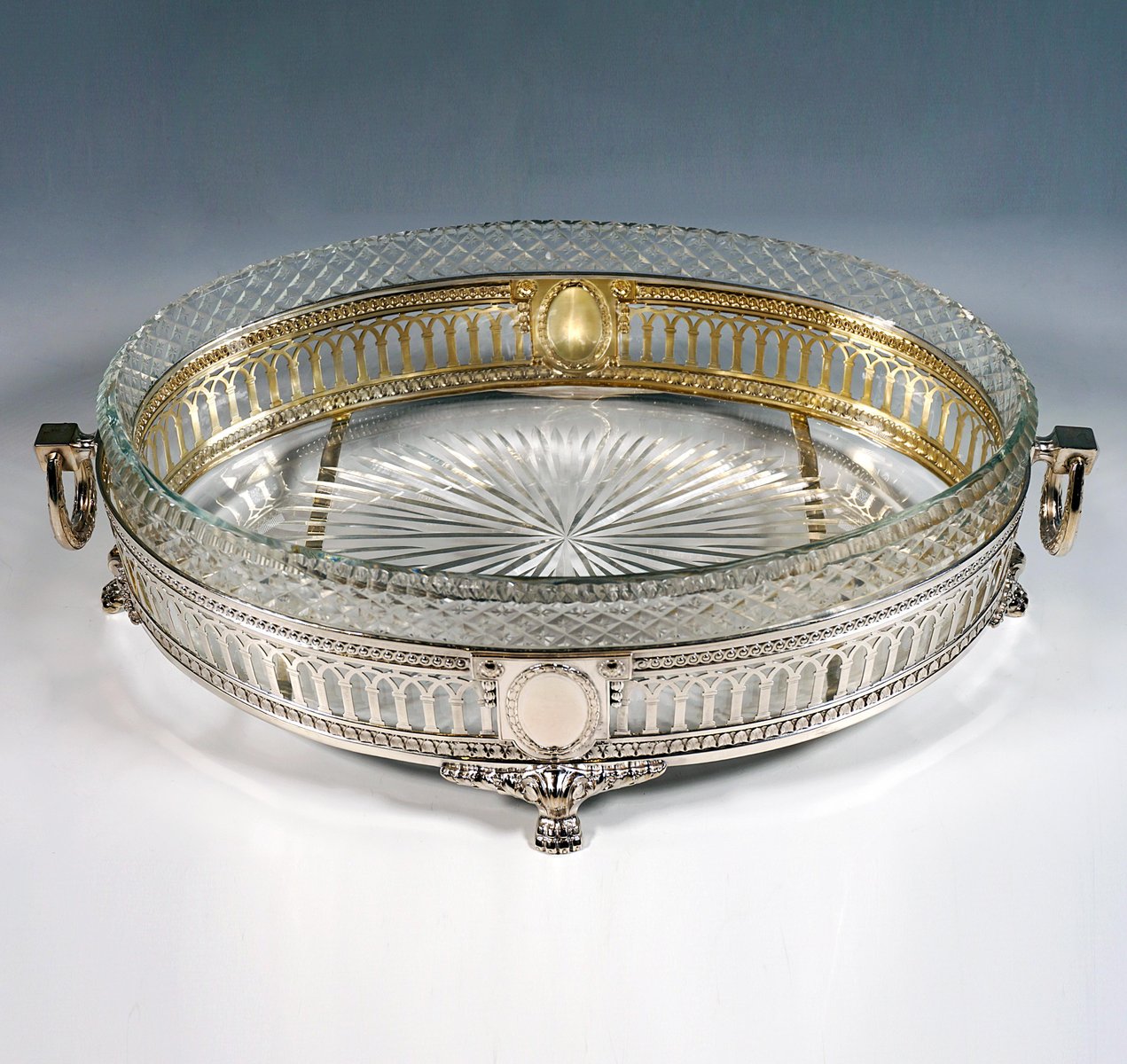 Art Nouveau Silver Jardinière with Cut Glass Liner by Wilhelm Binder ...