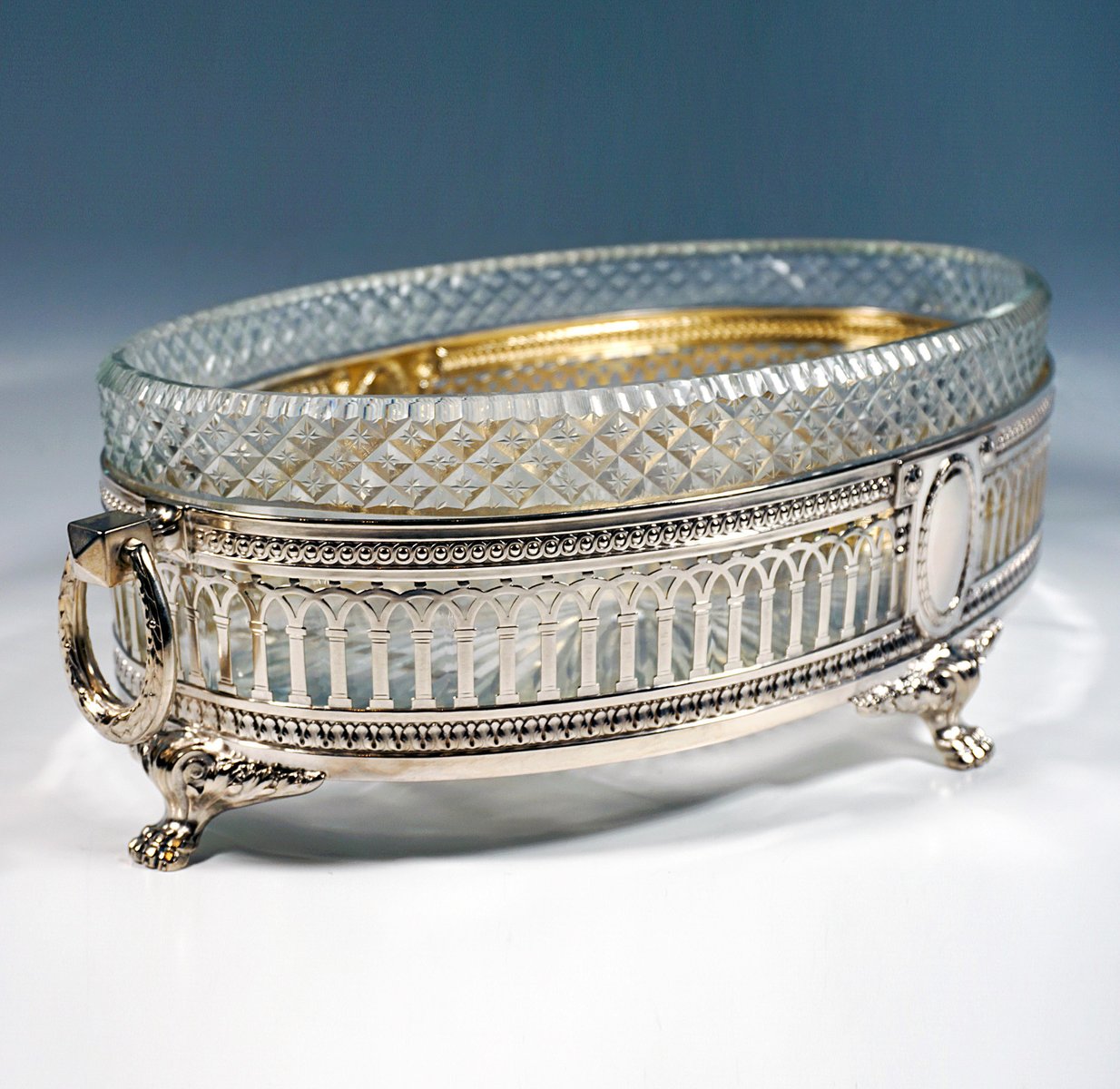 Art Nouveau Silver Jardinière with Cut Glass Liner by Wilhelm Binder ...