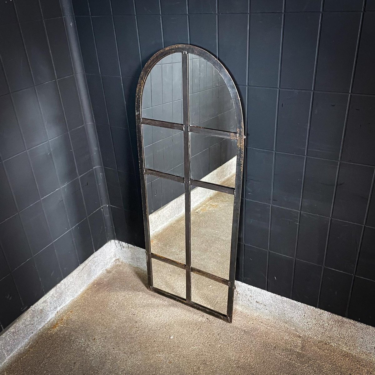 Vintage Industrial Window Mirror for sale at Pamono