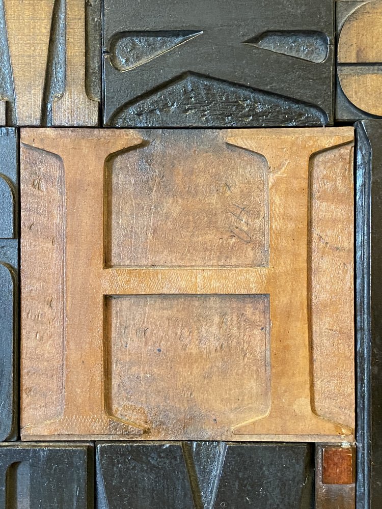 Panel with Antique Letters and Numbers, 1980s for sale at Pamono
