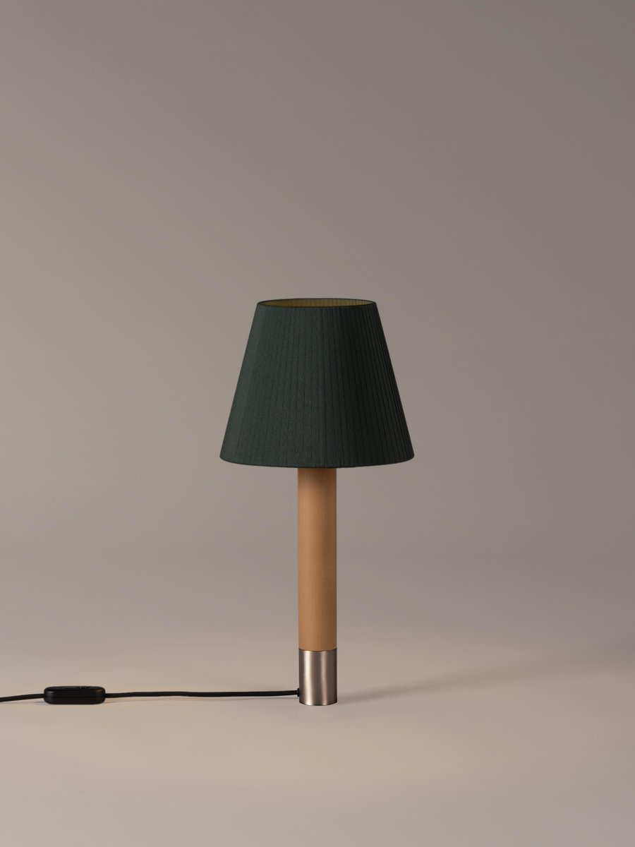 Nickel and Green Básica M1 Table Lamp by Santiago Roqueta for Santa & Cole for sale at Pamono