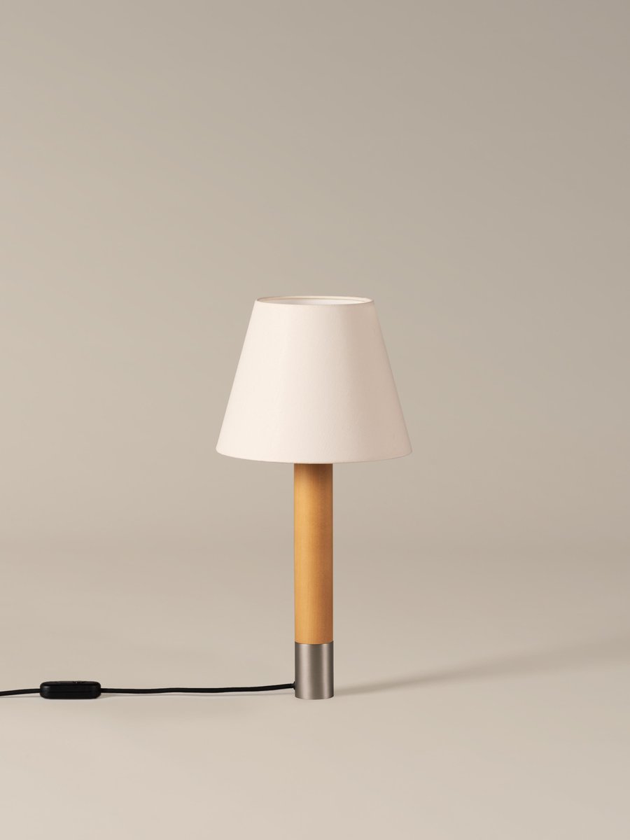 Nickel and White Básica M1 Table Lamp by Santiago Roqueta for Santa & Cole for sale at Pamono