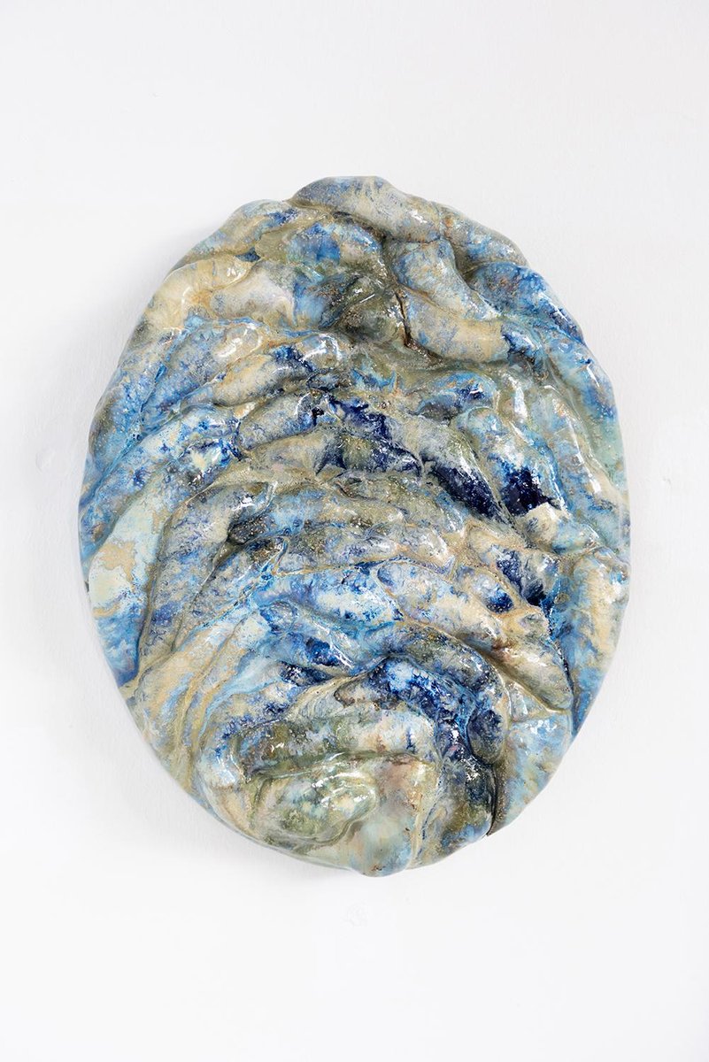 Oval Blue Wall Sculpture by Natasja Alers for sale at Pamono