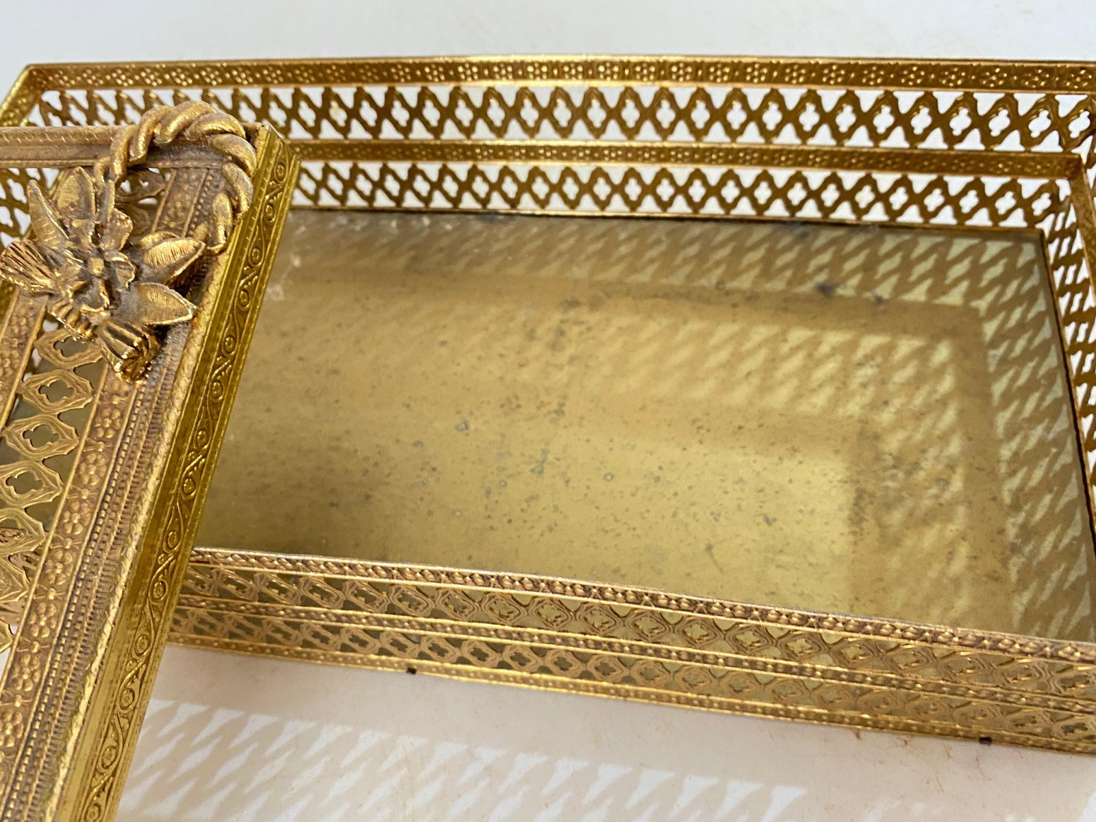 Regency Paper Tissue Gilt Metal Box, 1970s for sale at Pamono