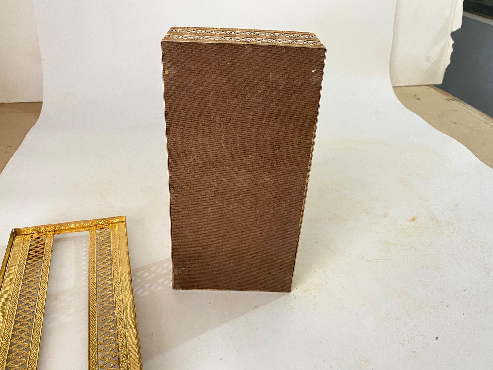 Regency Paper Tissue Gilt Metal Box, 1970s for sale at Pamono
