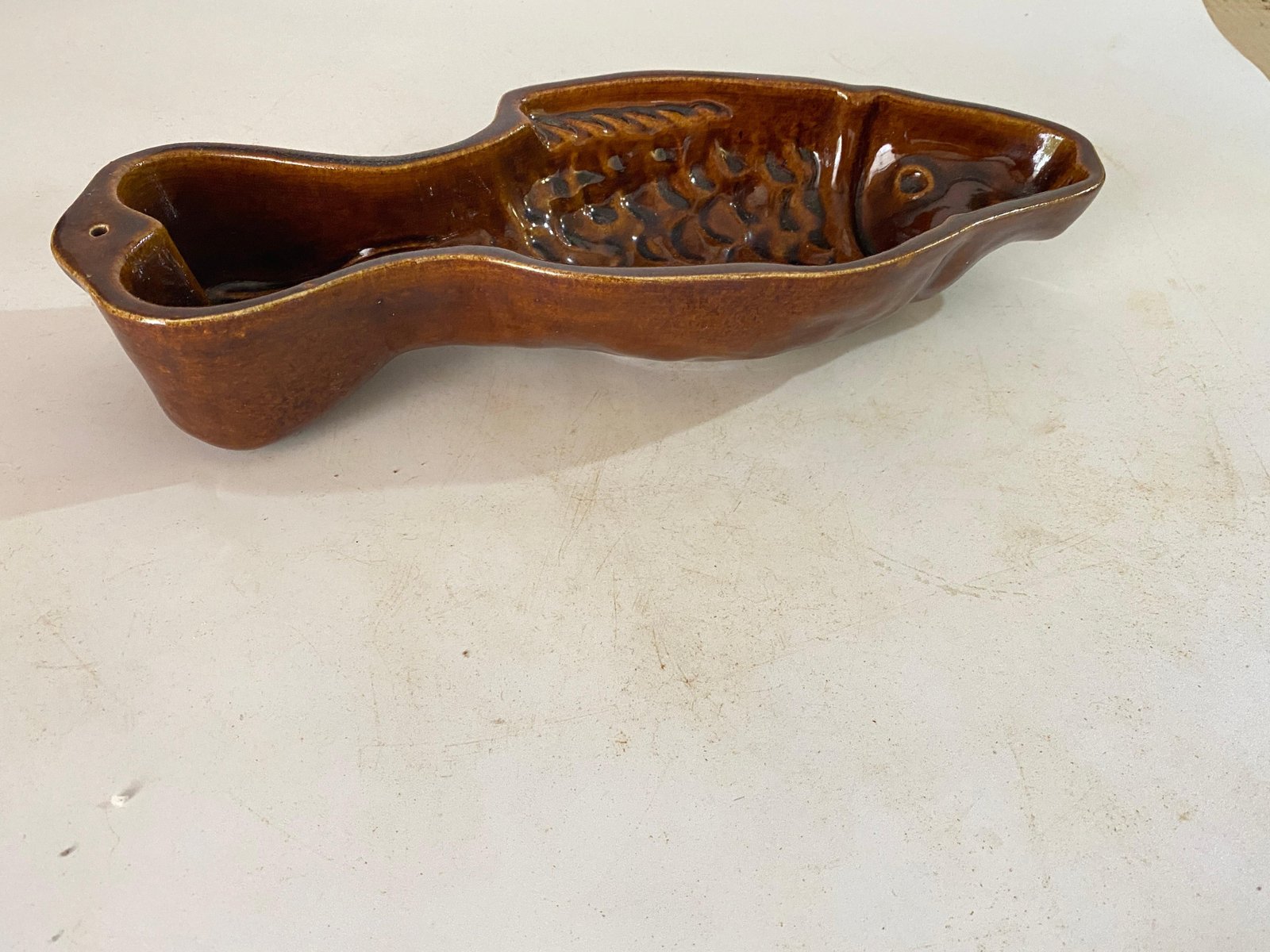 Large Ceramic Brown Vide Poche in Fish Form, Italy, 1960s for sale at ...