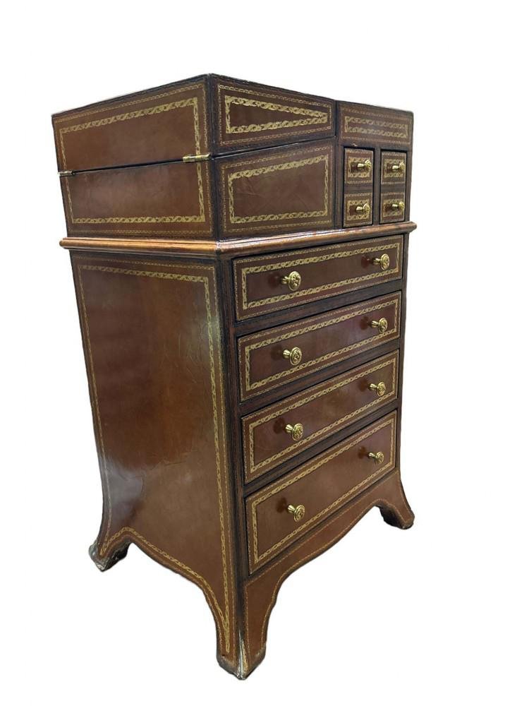 Regency Leather Chest Desk for sale at Pamono