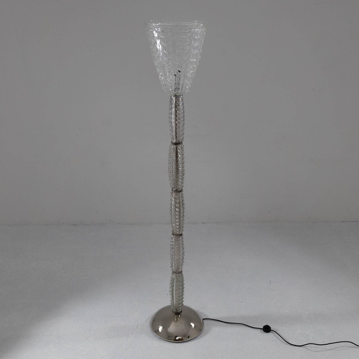 Vintage Glass Floor Lamp, 1940s for sale at Pamono