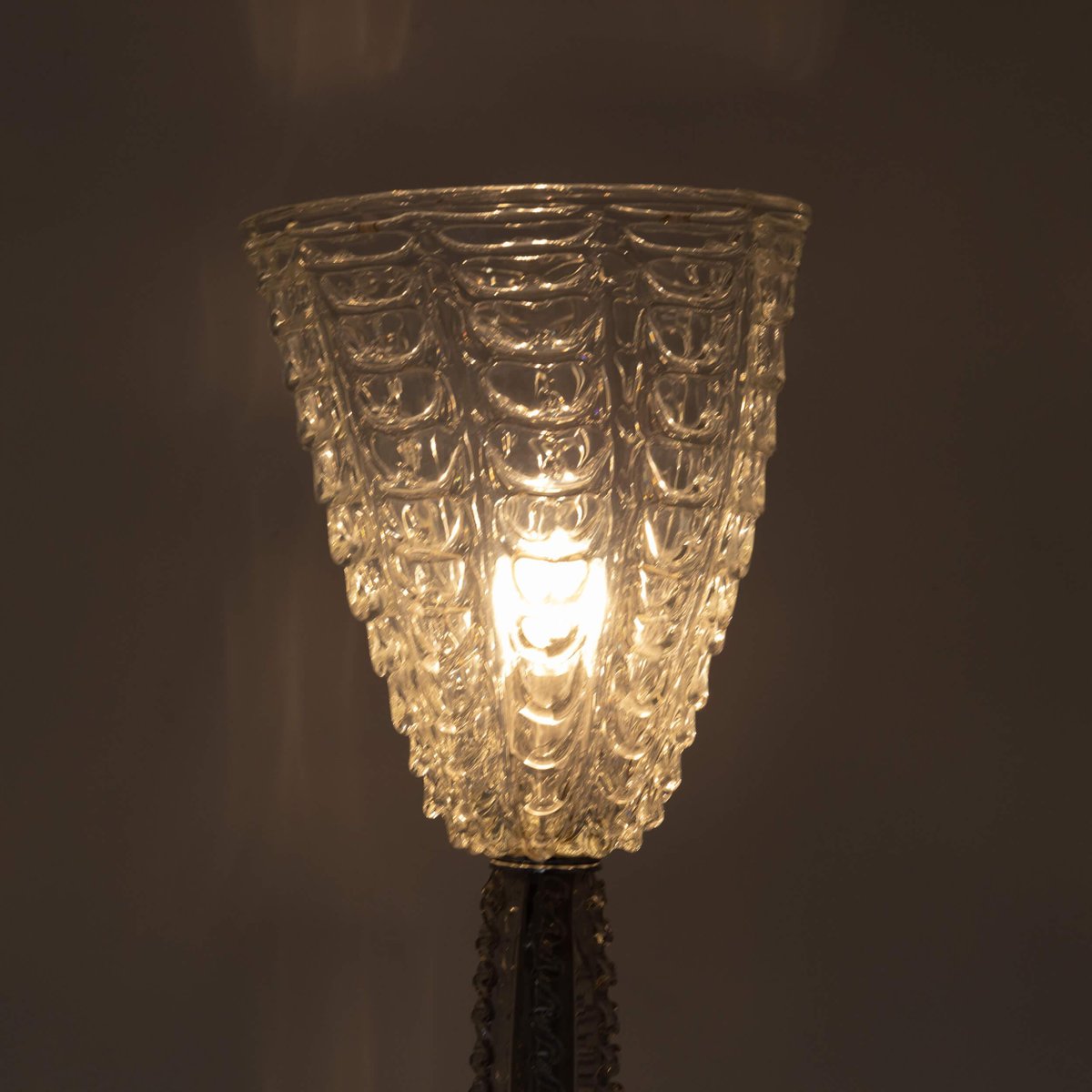 Vintage Glass Floor Lamp, 1940s for sale at Pamono