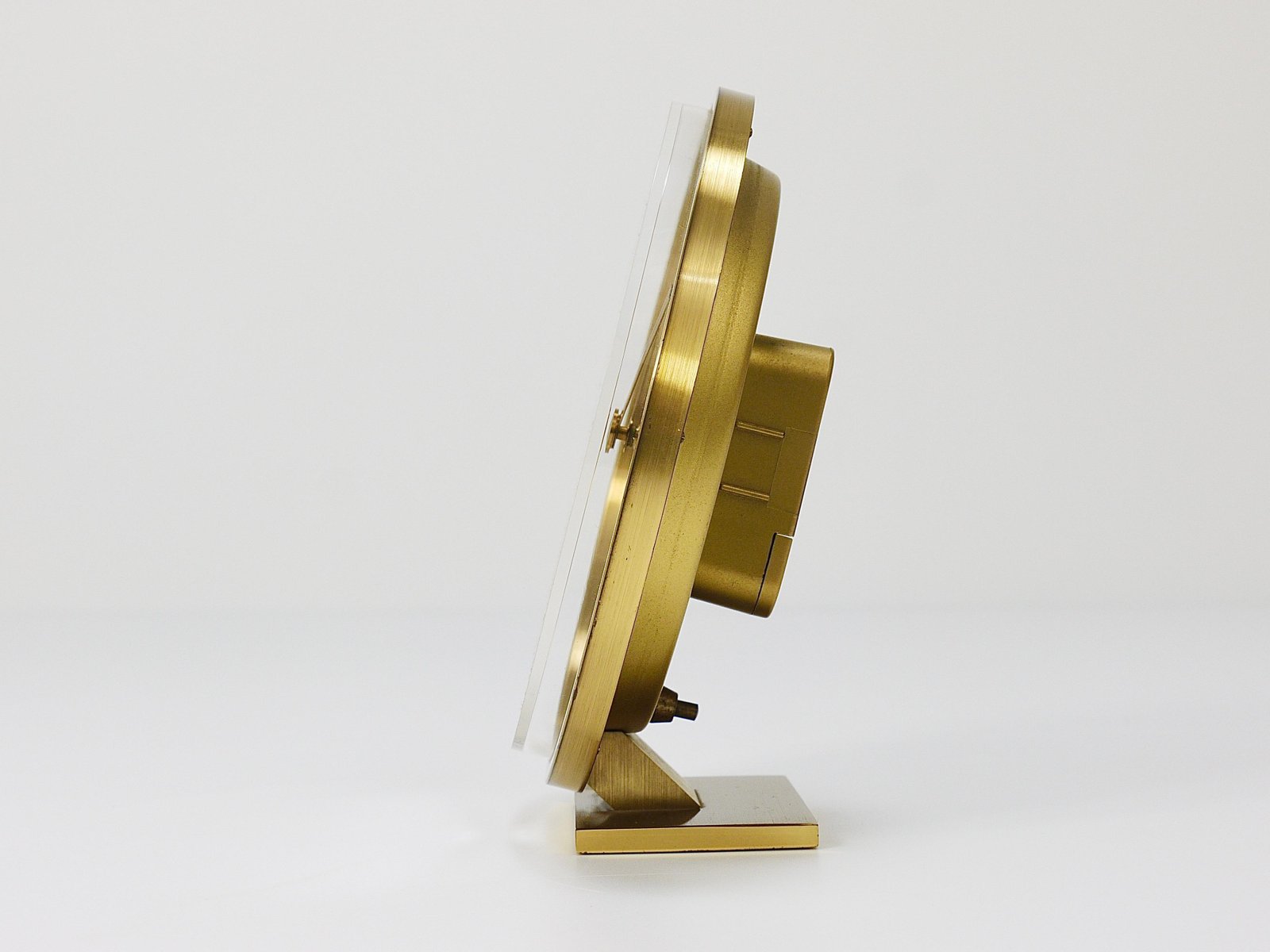 German Brass Table Clock by Wilhelm Kienzle, 1960s for sale at Pamono