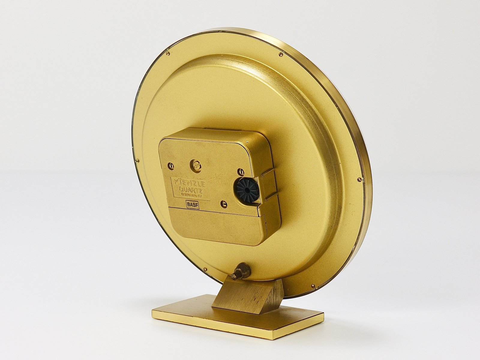 German Brass Table Clock by Wilhelm Kienzle, 1960s for sale at Pamono