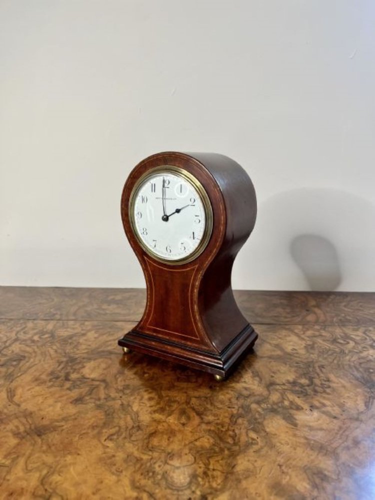 Antique Edwardian Inlaid Mahogany Balloon Clock by Mappin & Webb, 1900 ... Antique Edwardian Inlaid Mahogany Balloon Clock by Mappin & Webb, 1900 ...
