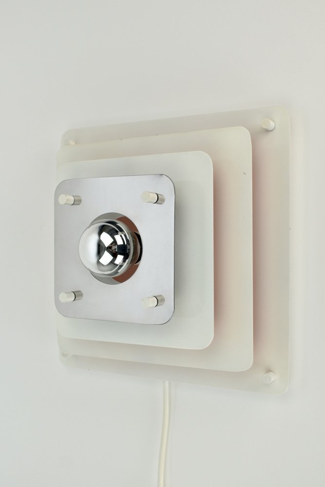 Space Age Pyramid Wall Sconce attributed to Hüstadt Leuchten, 1970s for ...