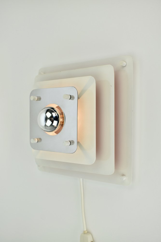 Space Age Pyramid Wall Sconce attributed to Hüstadt Leuchten, 1970s for ...