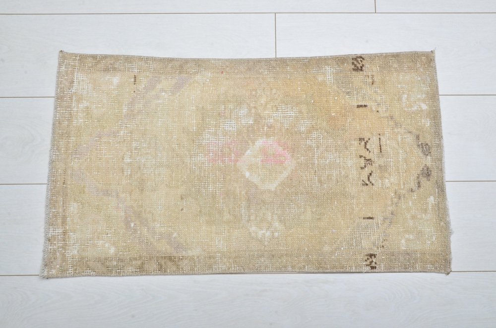 Faded Pastel Wool Small Rug, 1960s for sale at Pamono