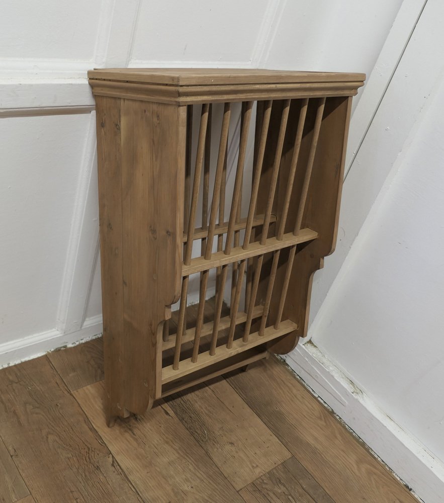 Wall Hanging Pine Plate Rack, 1960s for sale at Pamono