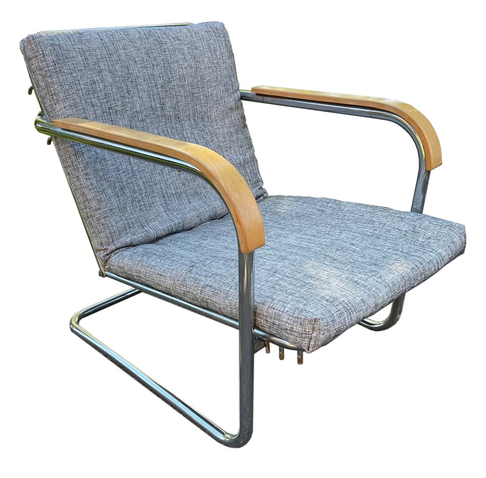 Bauhaus Adjustable Tubular Steel Cantilever Lounge Chair, Model R363 ...
