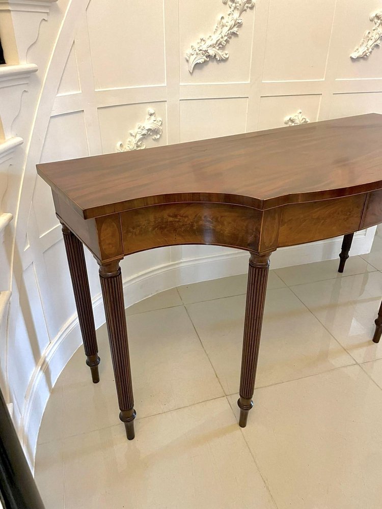 George III Figured Mahogany Serpentine Shaped Console Table, 1800s for ...