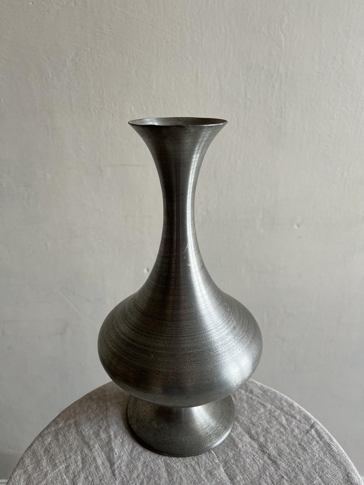 Mid-Century Minimalist Pewter Metal Vase, Germany, 1960s for sale at Pamono