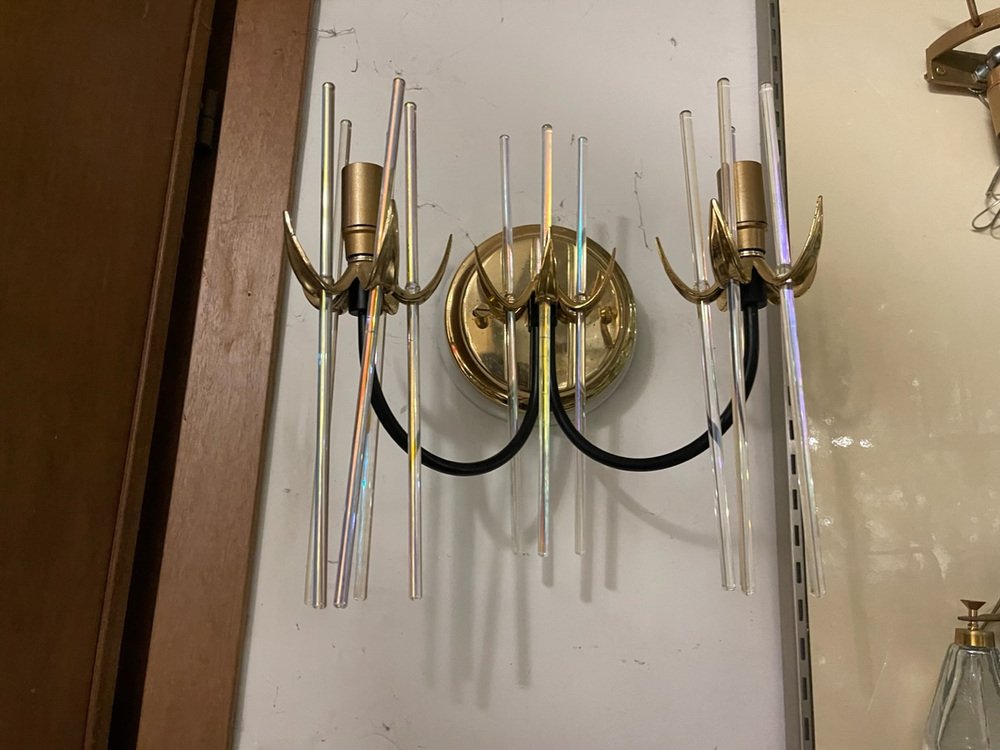 Murano Glass Rod Sconces by Del Muro Roma, 1980s, Set of 2 for sale at ...
