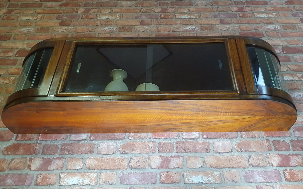 Art Deco Walnut Display Case, 1930s for sale at Pamono