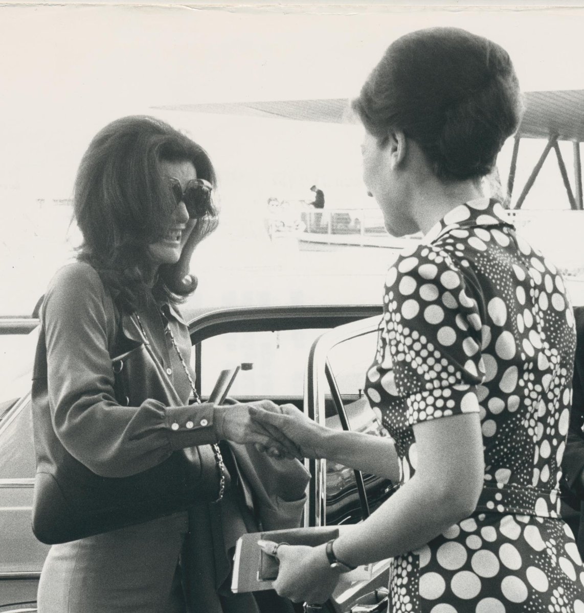 Jackie Kennedy at the Airport in Paris, France, 1970s, Photograph for ...