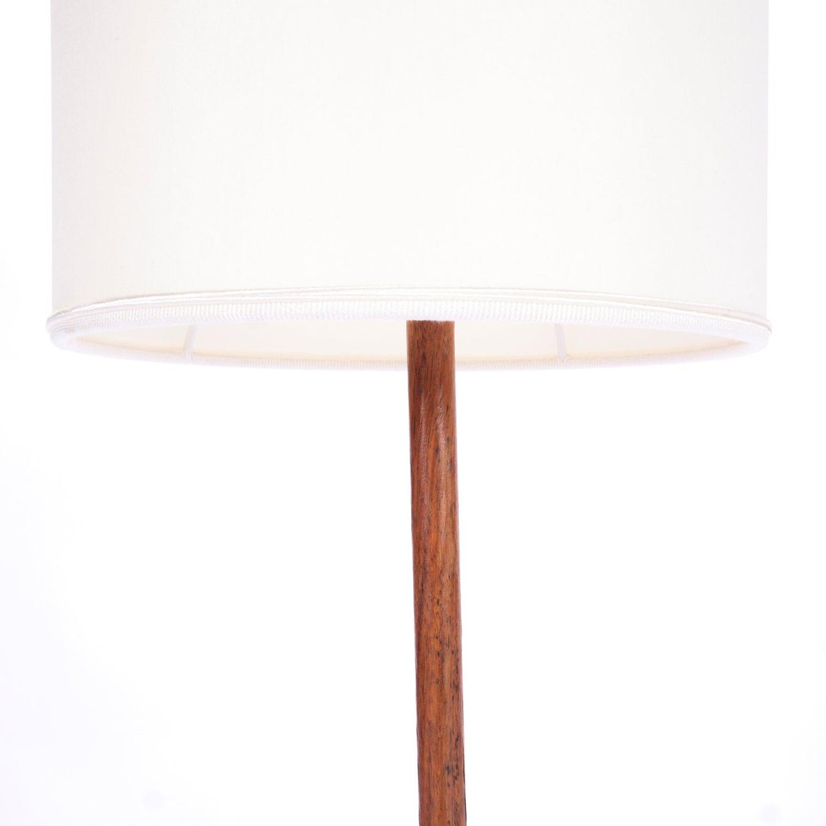 Brass Floor Lamp with Teak Base, Denmark, 1960s for sale at Pamono