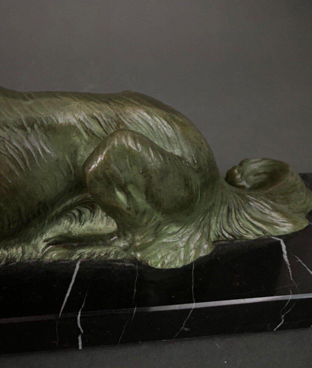 Art Deco Greyhound Statue in Bronze on Black Marble Carrier for sale at ...