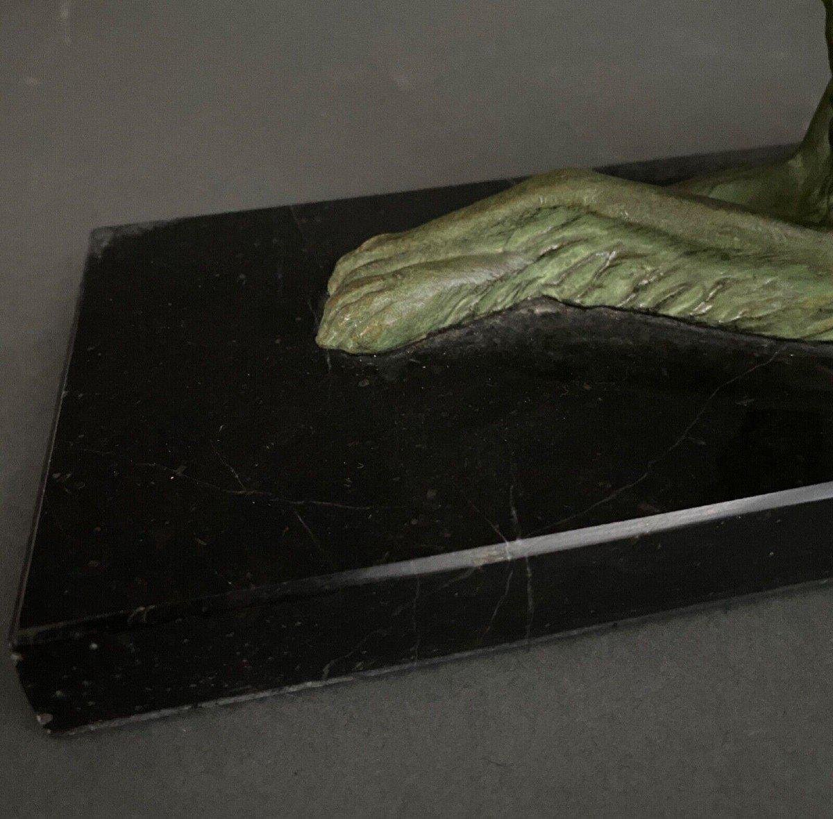 Art Deco Greyhound Statue in Bronze on Black Marble Carrier for sale at ...