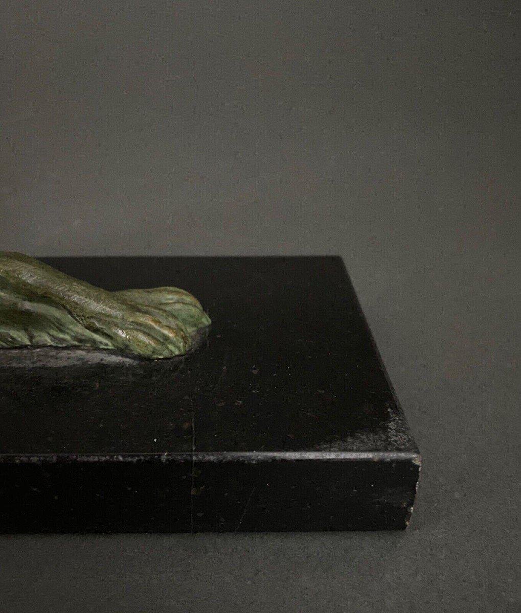 Art Deco Greyhound Statue in Bronze on Black Marble Carrier for sale at ...