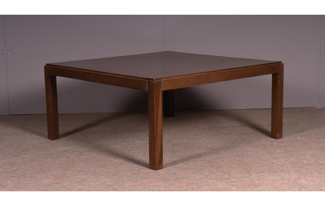 Vintage Square Walnut-Stained Coffee Table for sale at Pamono