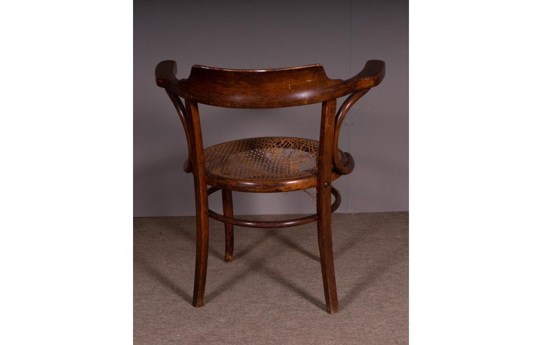 Desk Chair with Vienna Straw Seat from Thonet for sale at Pamono
