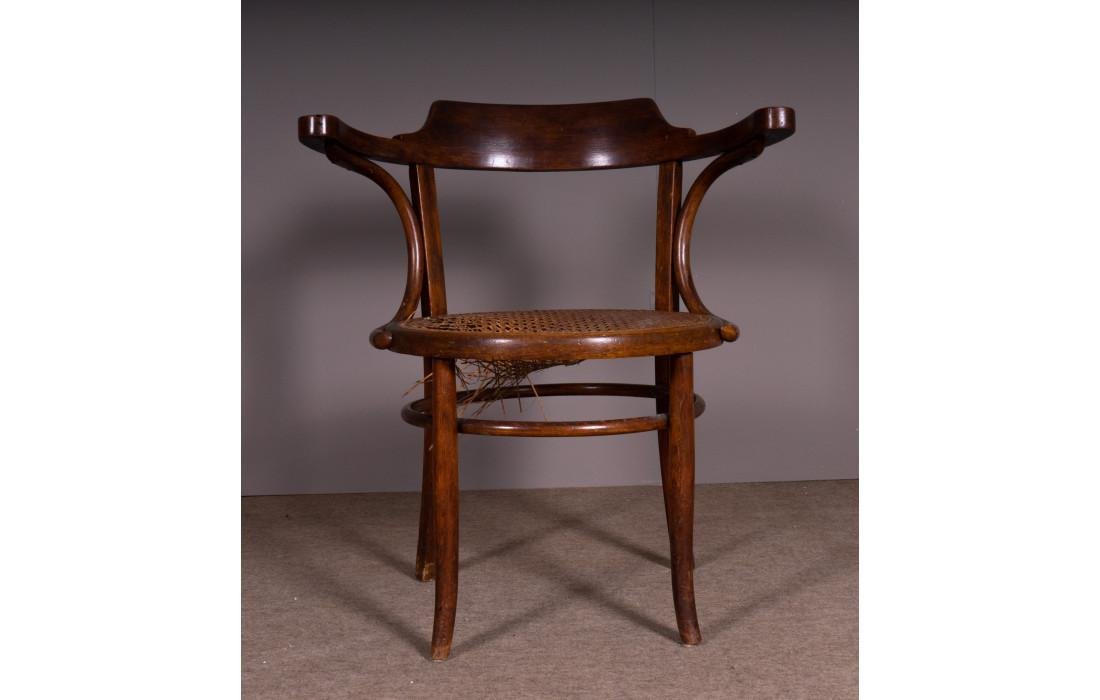Desk Chair with Vienna Straw Seat from Thonet for sale at Pamono