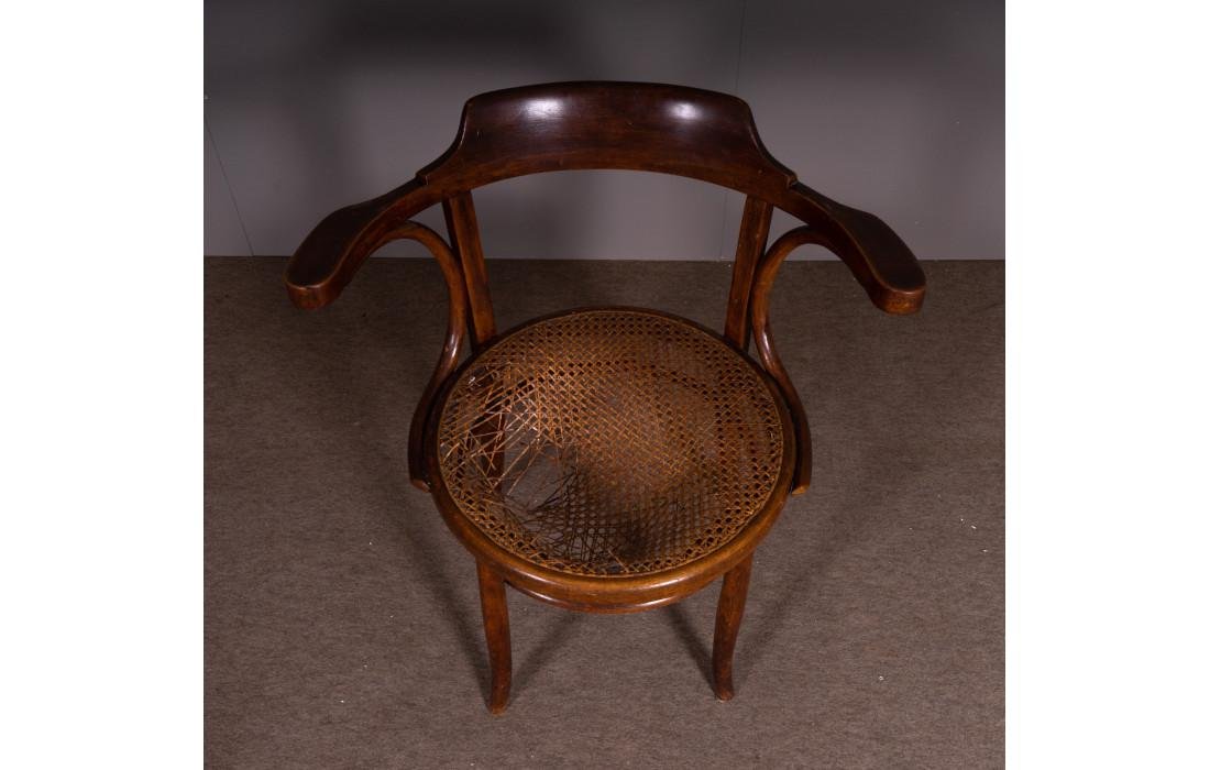 Desk Chair with Vienna Straw Seat from Thonet for sale at Pamono