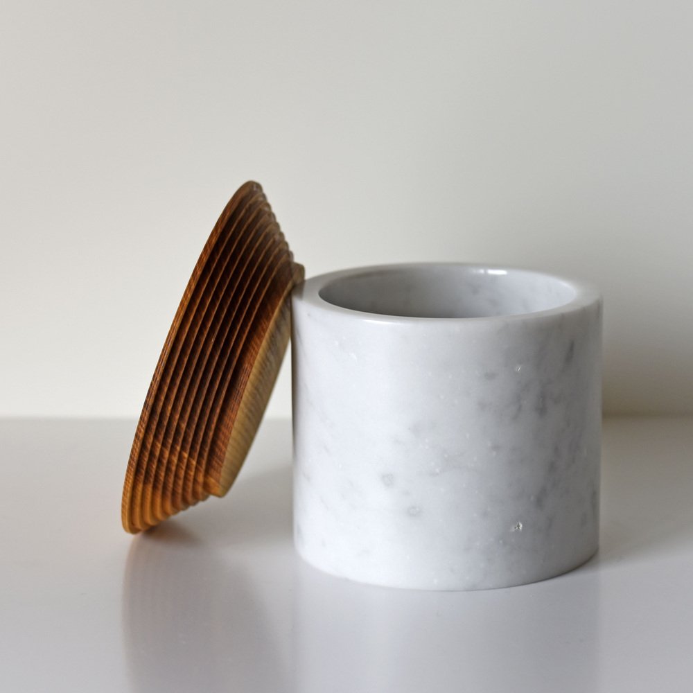 Small White Marble Container by Bettisatti for sale at Pamono