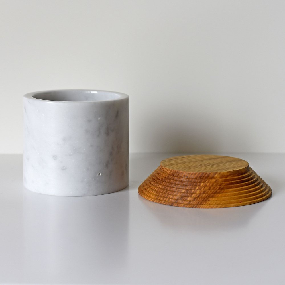 Small White Marble Container by Bettisatti for sale at Pamono