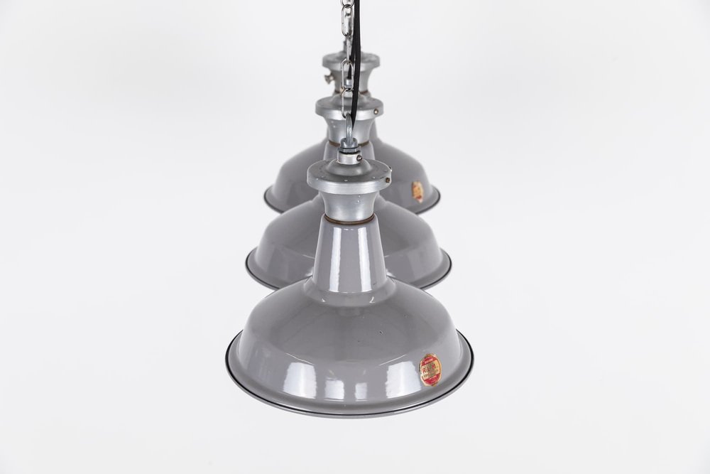 Grey Enamel Factory Ceiling Light from Benjamin Electric Manufacturing ...