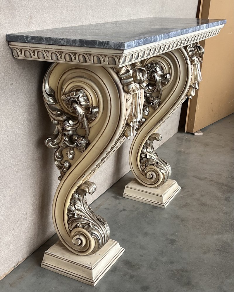 Hollywood Regency Style Palm Leaf Console Table, 1950 for sale at Pamono