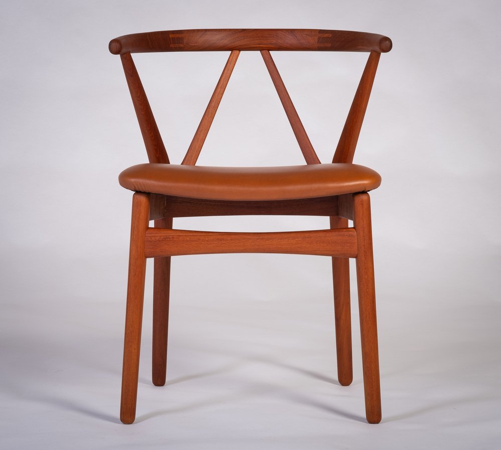 Mid-Century Modern Model 255 Teak and Leather Dining Chair by Henning ...